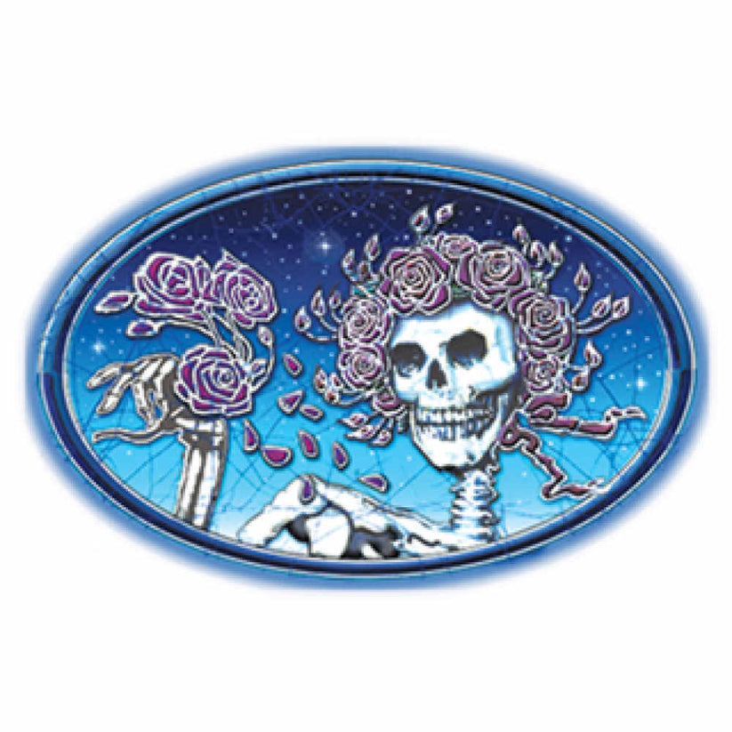 Oval Grateful Dead Skeleton and Roses Sticker – threddies
